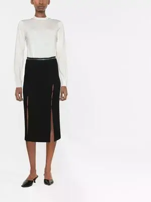Helmut Lang Stretch-design Midi Skirt With Front Slits