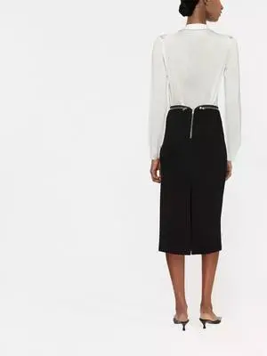 Helmut Lang Stretch-design Midi Skirt With Front Slits