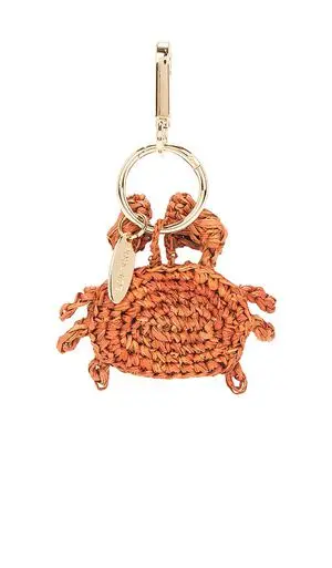 Poolside Raffia Crab Bag Charm