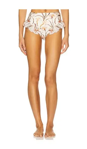 PatBO Botanic Retro Flutter Bikini Bottom - Off White