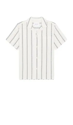 LES DEUX Lukas Check Dobby Shirt In White - Light Ivory