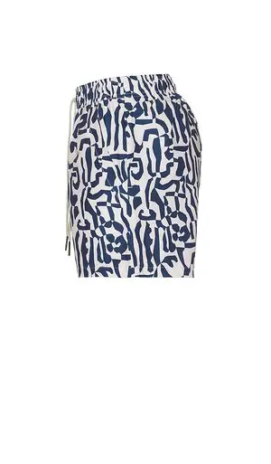 Oas Marbling Print Swim Shorts - Blue