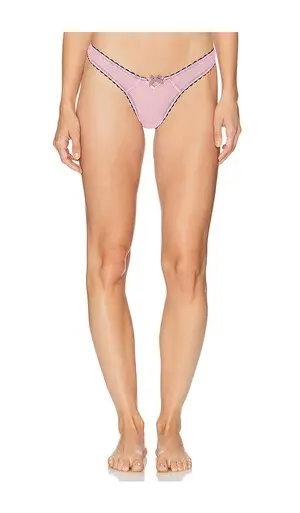 Fleur Du Mal Sabrina Mesh Thong In Pink - Bisou