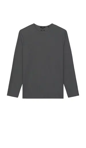 Vince Pima Pique Long Sleeve Tee In Grey - Liberty