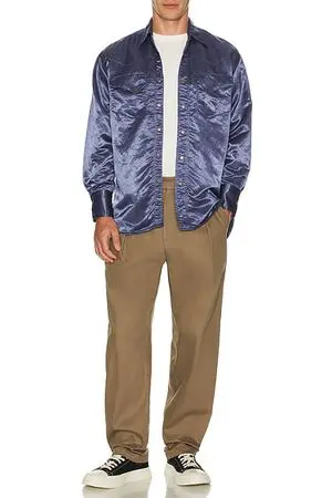 BEAMS Western Shirt Broken Nylon Satin