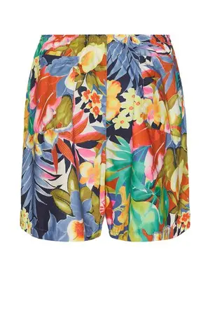 BEAMS Gym Shorts Tropical Pattern Print