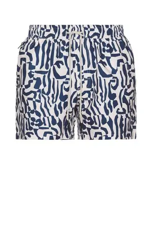 Oas Marbling Swim Shorts - Blue