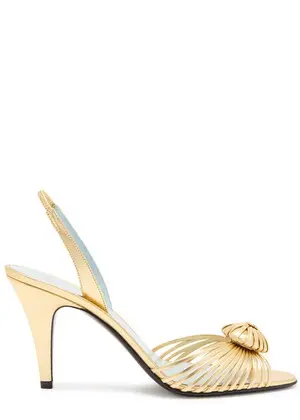 Valentino Garavani Royal 85 Metallic Leather Slingback Pumps