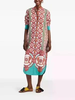 La DoubleJ Cotton Poplin Shirt Dress - Red