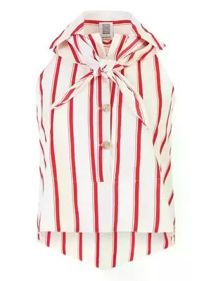 Rosie Assoulin Kerchief Striped Top - White
