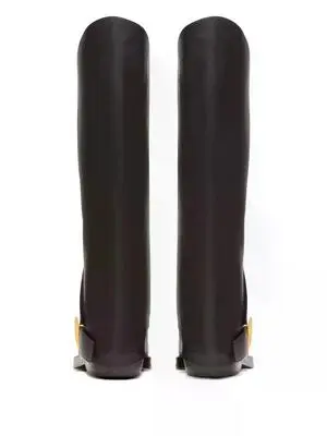 Balmain Twist Square-toe Leather Boots