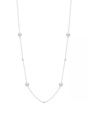 Yoko London 18kt White Gold Akoya Pearl And Diamond Necklace - Silver