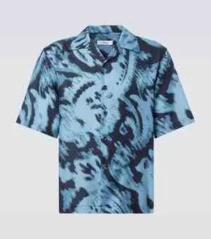 Commas Printed Cotton And Silk Twill Shirt