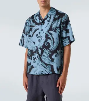 Commas Printed Cotton And Silk Twill Shirt