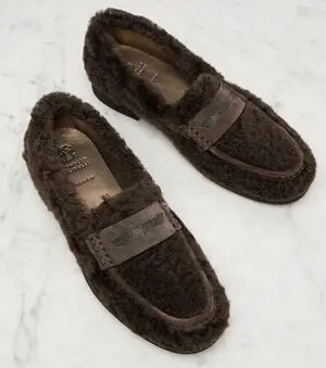 Brunello Cucinelli Monili Shearling Loafers