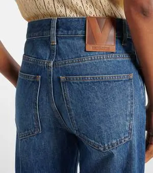 Valentino Garavani Embellished Mid-rise Straight Jeans