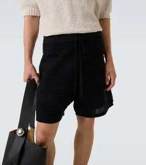 Commas Cotton-blend Crochet Bermuda Shorts