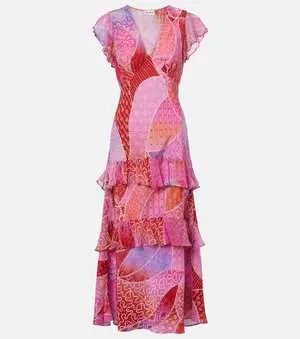 Rixo Meena Printed Silk Maxi Dress