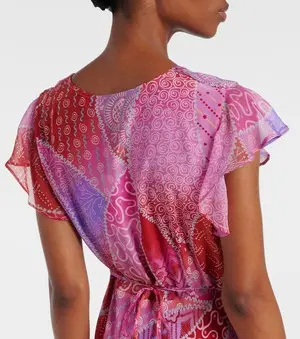 Rixo Meena Printed Silk Maxi Dress