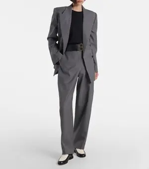 Givenchy Cocoon Wide-leg Wool Pants - Grey