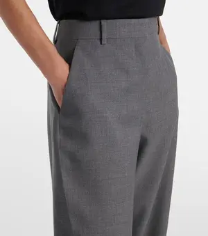 Givenchy Cocoon Wide-leg Wool Pants - Grey