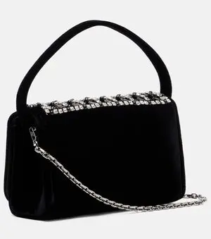 ROGER VIVIER Pilgrim Micro Embellished Velvet Clutch