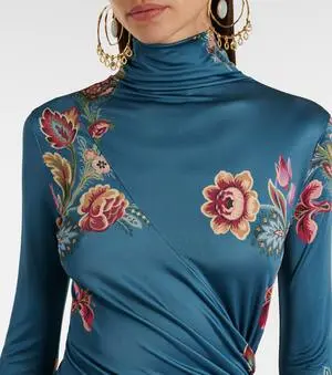 Etro Printed Midi Dress - Blue