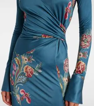 Etro Printed Midi Dress - Blue