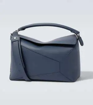 Loewe Puzzle Edge Large Leather Shoulder Bag - Blue