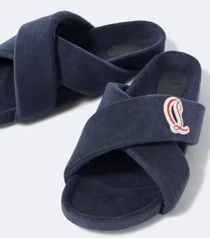 CHRISTIAN LOUBOUTIN Bizzu Embroidered Logo Slides