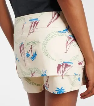 Rabanne Layered Printed Cotton Shorts