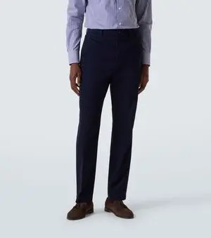 Dunhill Cotton-blend Tapered Trousers - Blue