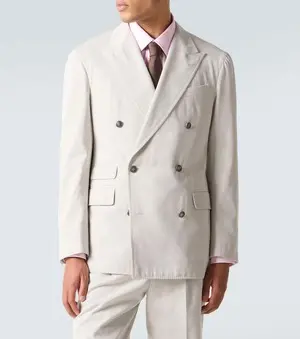 Dunhill Double-breasted Cotton-cashmere Blazer
