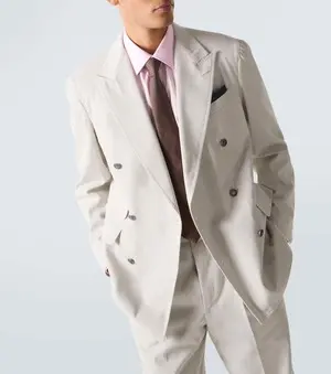 Dunhill Double-breasted Cotton-cashmere Blazer