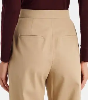 Max Mara Dede Pleated Cotton Pants - Beige