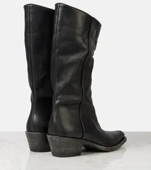 Khaite Clive Leather Mid-calf Boots - Black