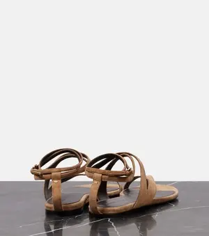 Khaite Aimee Suede Sandals - Brown