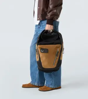 Loewe Flex Canvas And Suede Backpack - Black