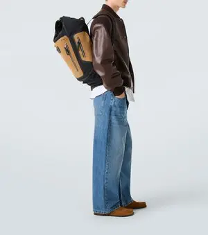 Loewe Flex Canvas And Suede Backpack - Black