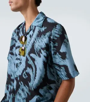 Commas Printed Cotton And Silk Twill Shirt