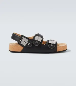 Balenciaga X Scholl Leather Sandals - Black
