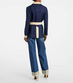 Valentino Garavani Belted Viscose Jacket - Blue