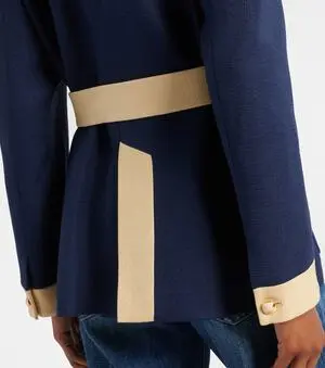 Valentino Garavani Belted Viscose Jacket - Blue