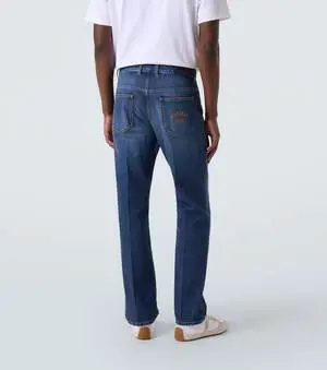 Givenchy Faded Mid-rise Straight Jeans - Blue