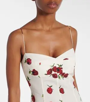 Khaite Isabella Printed Silk And Cotton Midi Dress - White