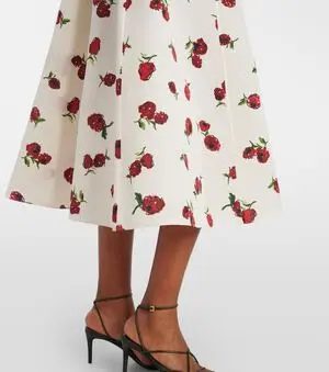 Khaite Isabella Printed Silk And Cotton Midi Dress - White