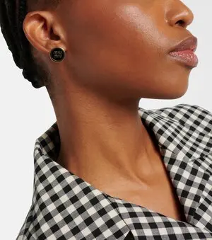 Miu Miu Logo Stud Earrings