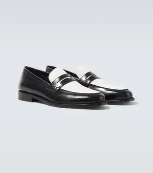 Manolo Blahnik Perry Leather Loafers - Black