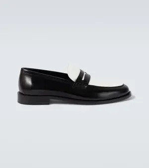 Manolo Blahnik Perry Leather Loafers - Black