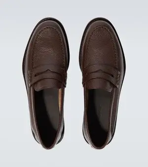 Manolo Blahnik Perry Leather Loafers - Brown
